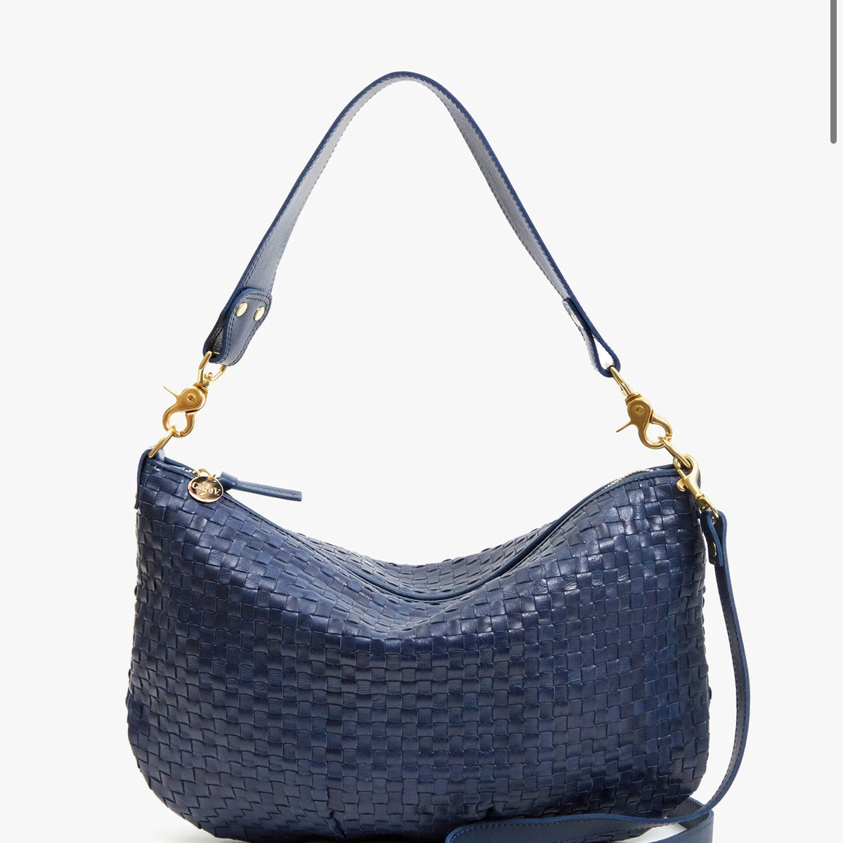 Clare V Moyen Messenger Handbag - Bleu Marine Woven Checker – HAMILTON ...