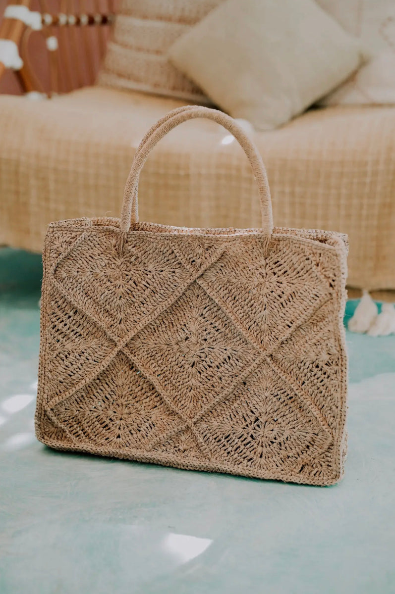Woven Raffia Tote Bag – HAMILTON GRACE DESIGNS