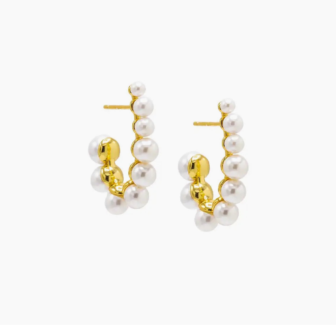 Multi Pearl Elongated Hoop Earring – HAMILTON GRACE DESIGNS